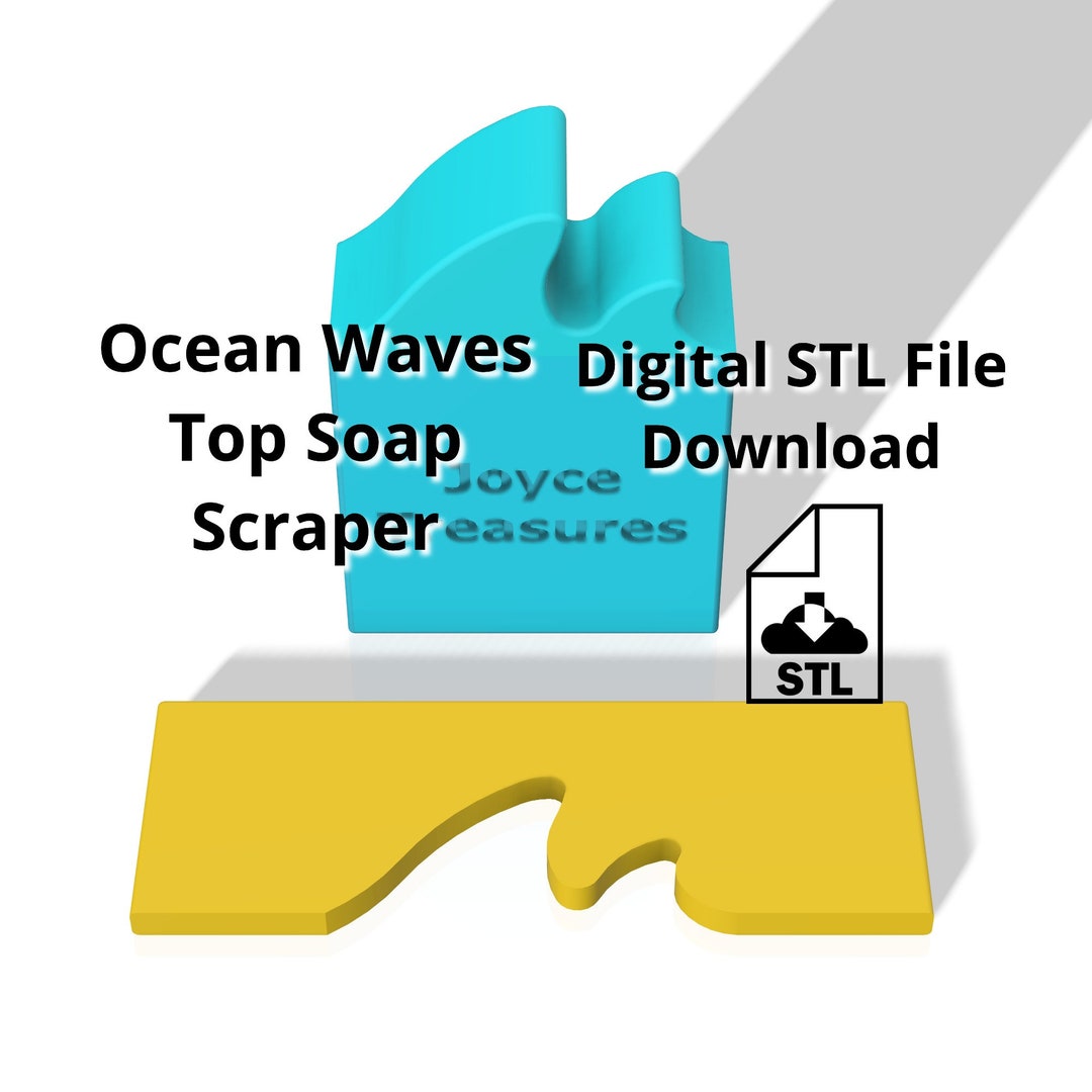 STL File 2.25in Ocean Waves Top Soap Scraper, Ocean Soap Top Shaper ...