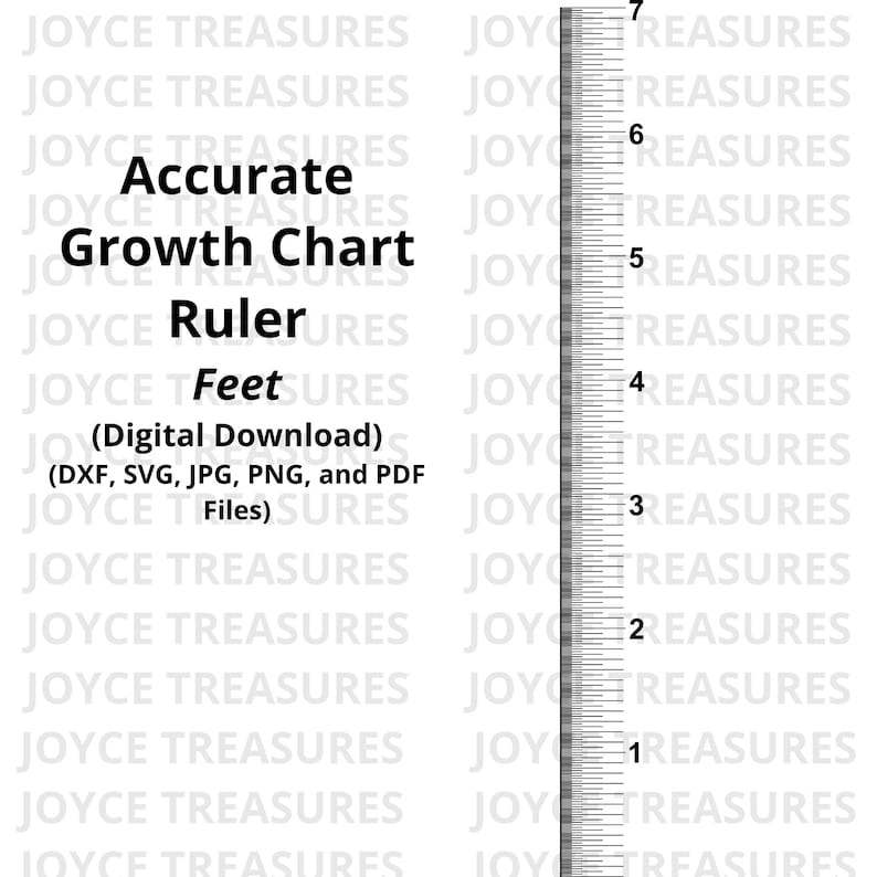 7 Ft Growth Chart Ruler: Accurate Feet Numbers (digital Download ...