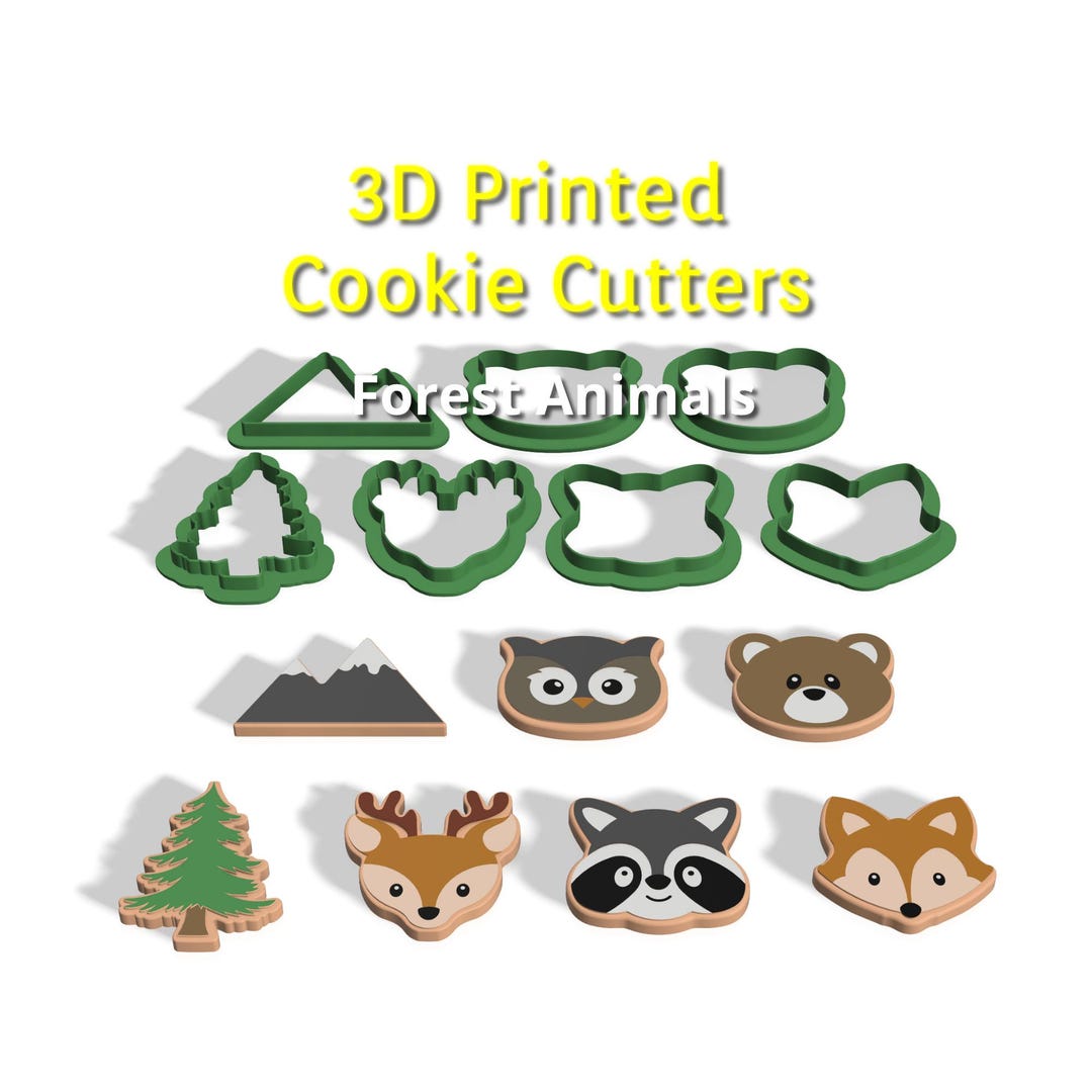 Forest Animals Cookie Cutter Set, 3D Printed Clay Cutters - Etsy