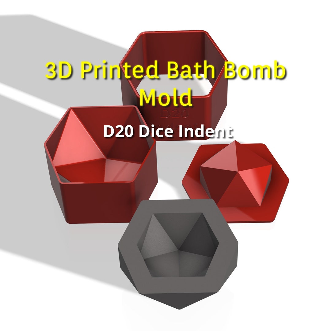 Indent D20 Dice Bath Bomb Mold, Three-piece - Etsy