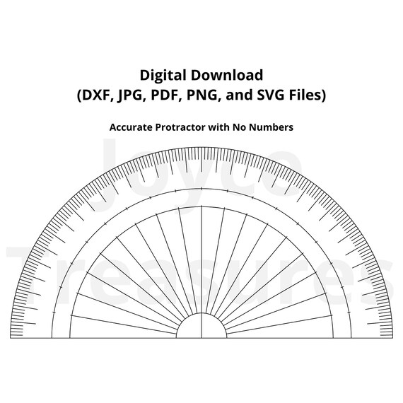 Protractor Dxf Jpg Png Svg and Pdf Files Accurate No | Etsy