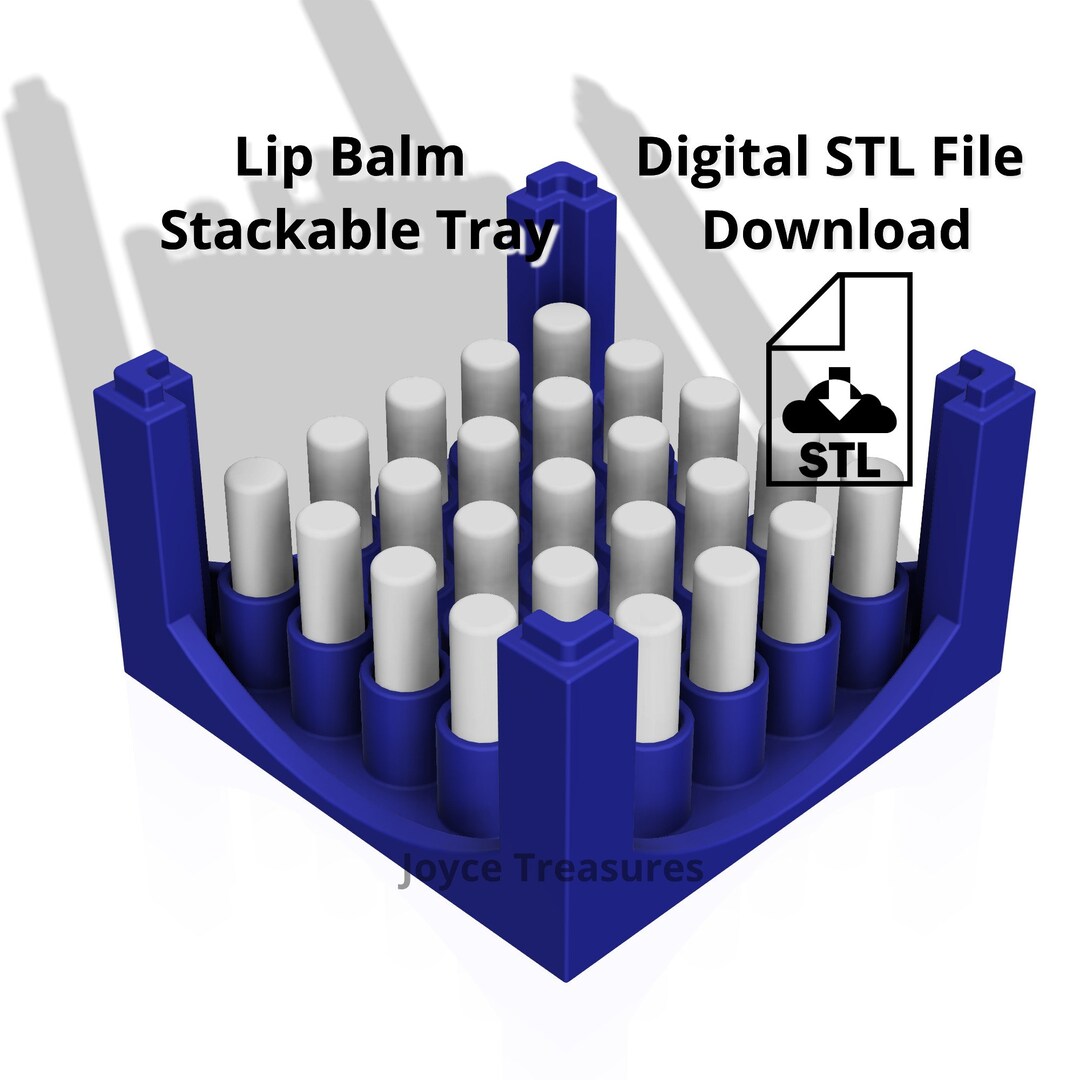 STL File Stackable Lip Balm Tray, Lip Balm Storage Tray, Lip Gloss Tray, Lip Gloss Storage Tray ...
