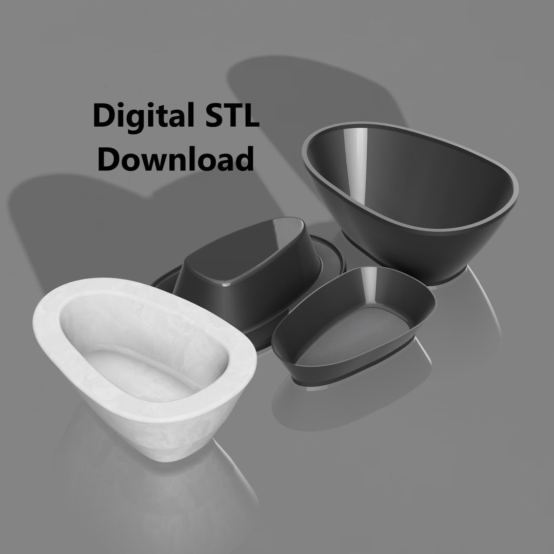 STL File for Bath Bomb Bathtub Indent Bath Bomb Mold great to Fill With ...