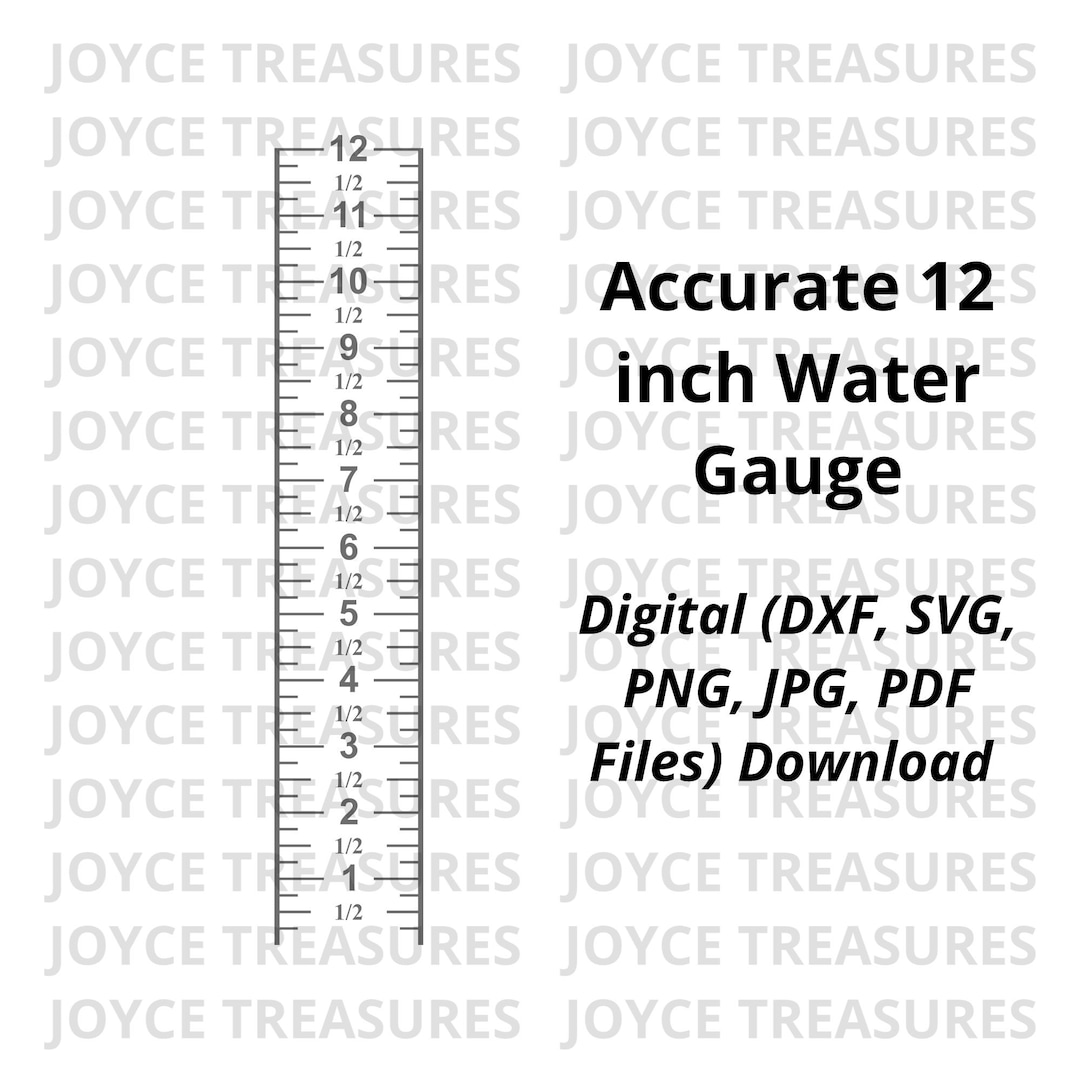 12 Inch Accurate Ruler Rain Gauge (DXF, Jpg, Png, SVG and PDF Files ...