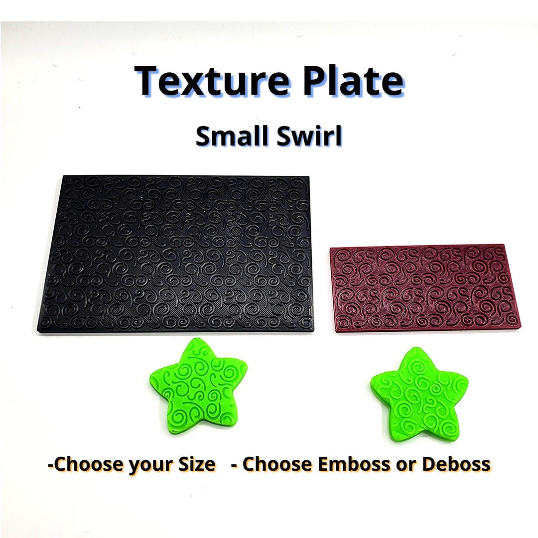 Small Swirls Polymer Clay Texture Plate, 3D Printed - Etsy