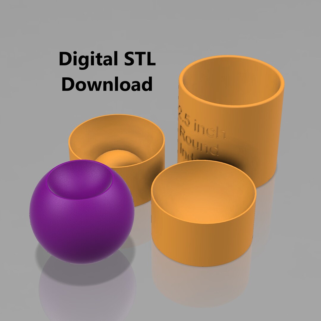 STL File for Bath Bomb 2.5 in Round Indent Bath Bomb Mold (drink ...