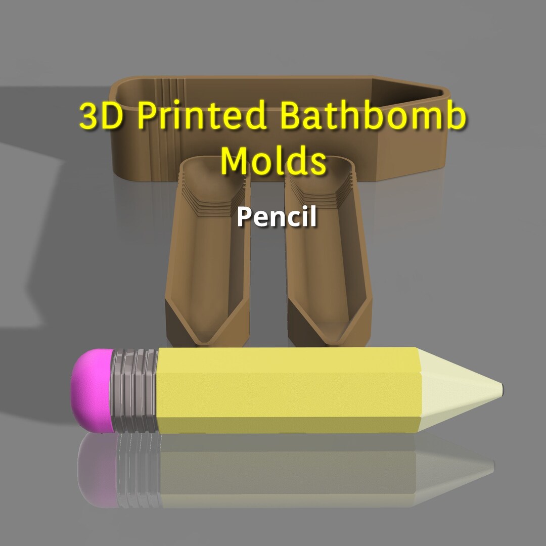 Pencil Bath Bomb Mold, 3-piece, 3D Printed - Etsy Australia