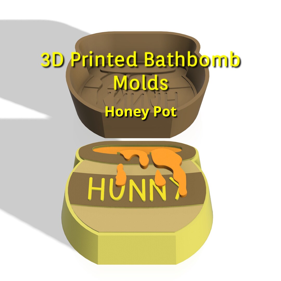 3D Printed Bath Bomb 1 Piece Hunny Pot Bath Bomb Mold, Honey Pot Bath ...