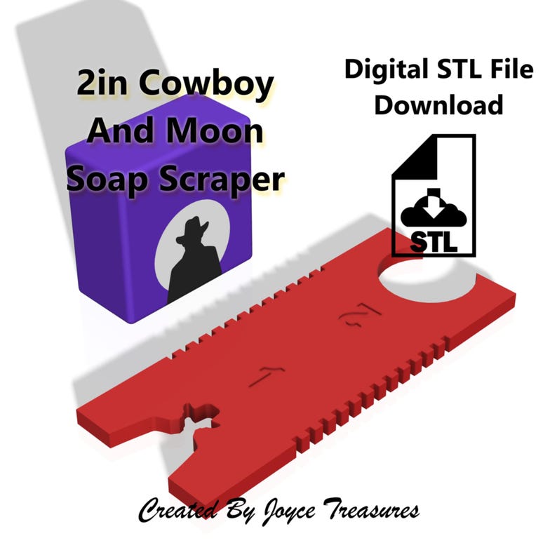 Cowboy and Moon Soap Scraper STL File, 2in (digital Download) - Etsy