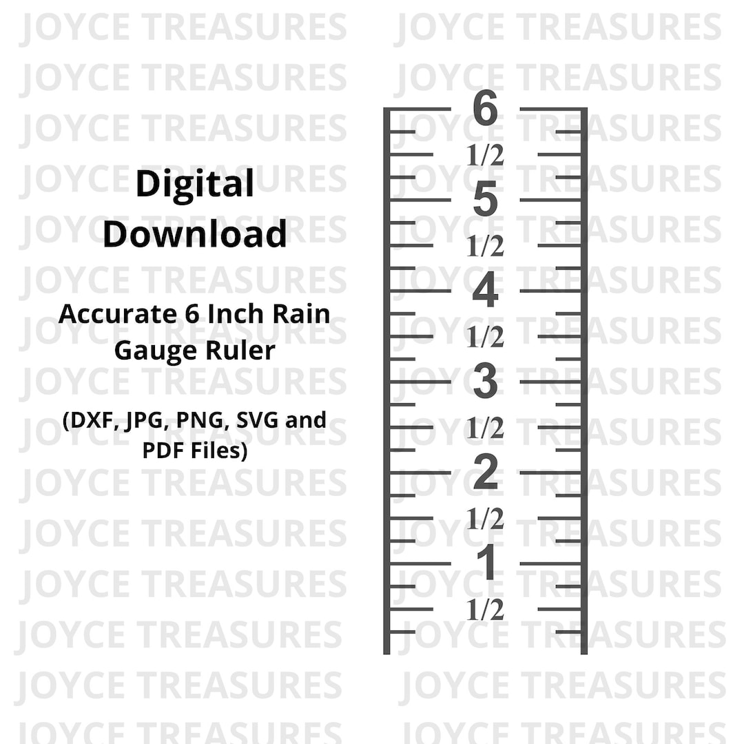 6 Inch Rain Gauge Ruler Template (digital Download) - Etsy