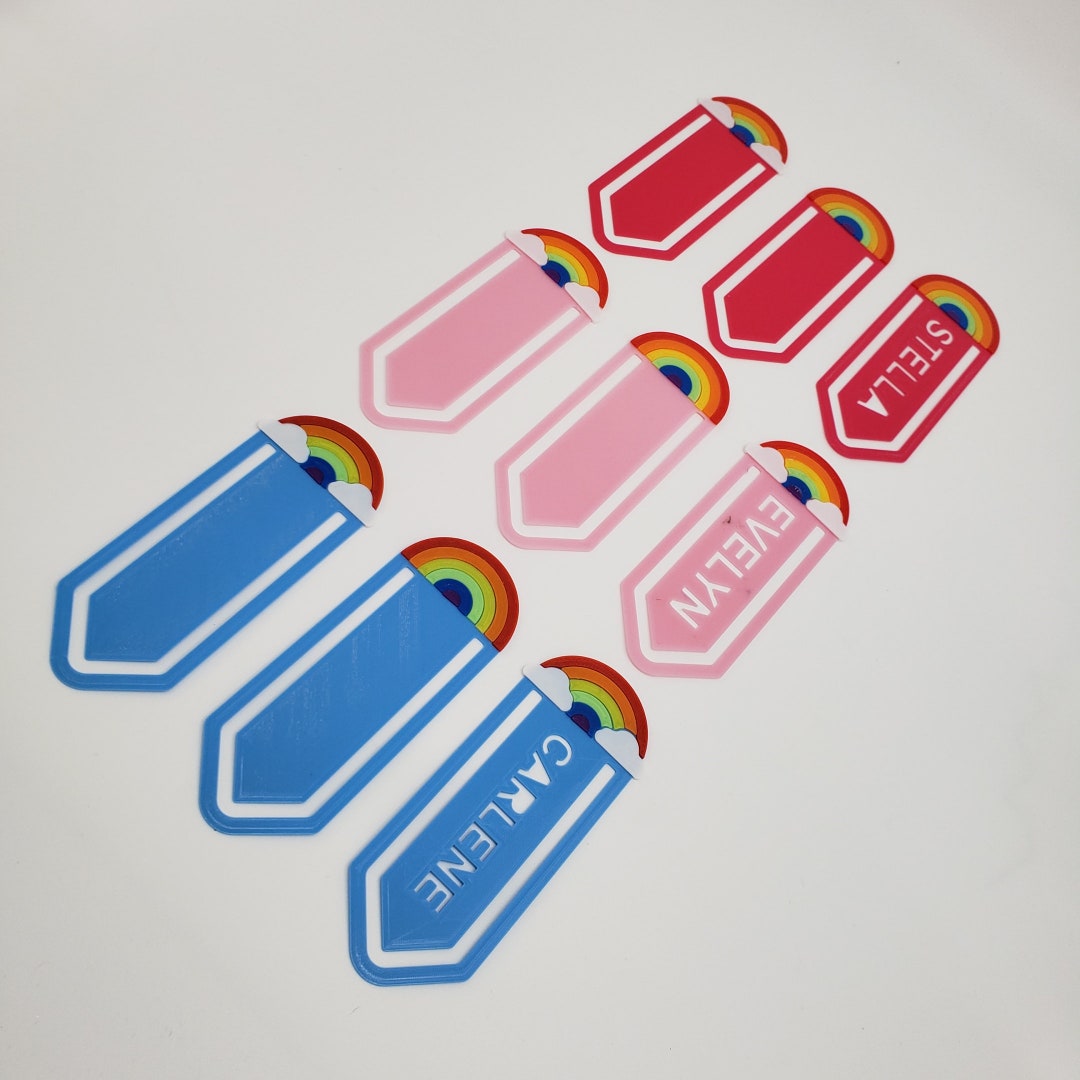 Rainbow Bookmark Rainbow and Clouds Bookmark Personalized Bookmark for ...