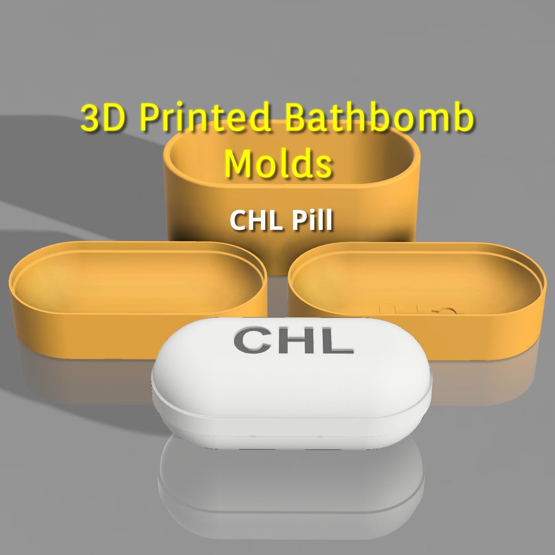 3D Printed 3 Piece CHL Pill Bath Bomb Mold - Etsy