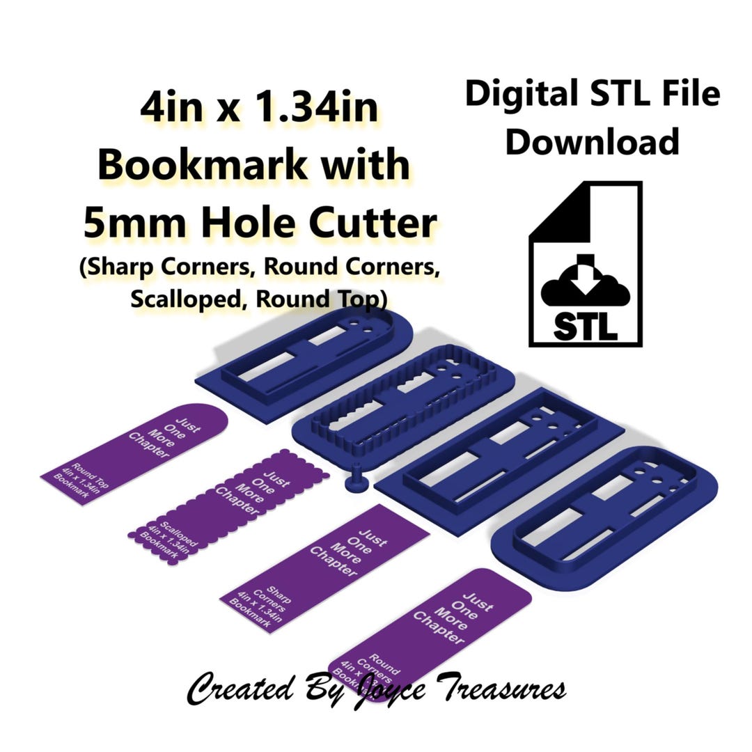 STL File for 4in Bookmark Cookie Cutter, Rectangle Cookie Cutter ...