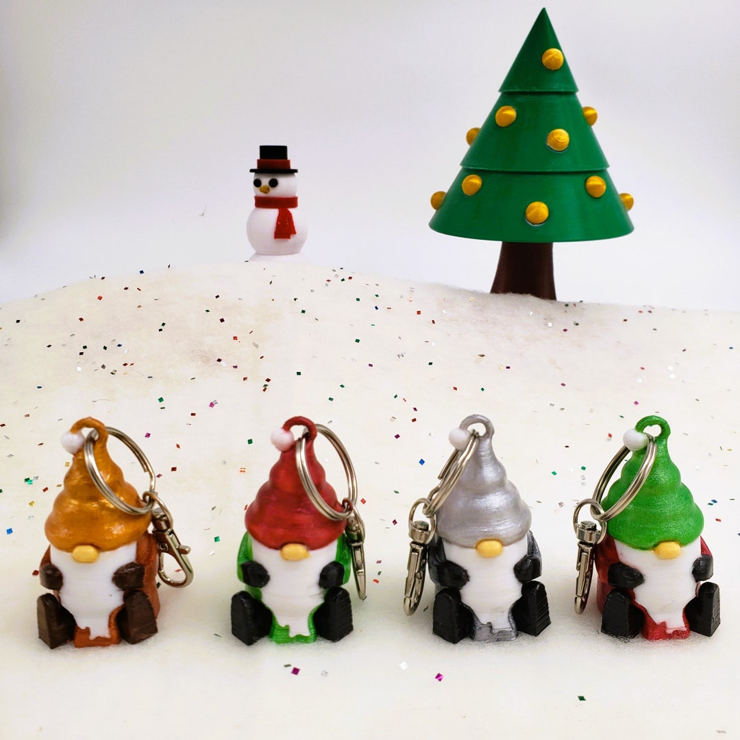 Gnome Keychain, Gnome Ornament, Christmas Keychain, Christmas Ornament ...
