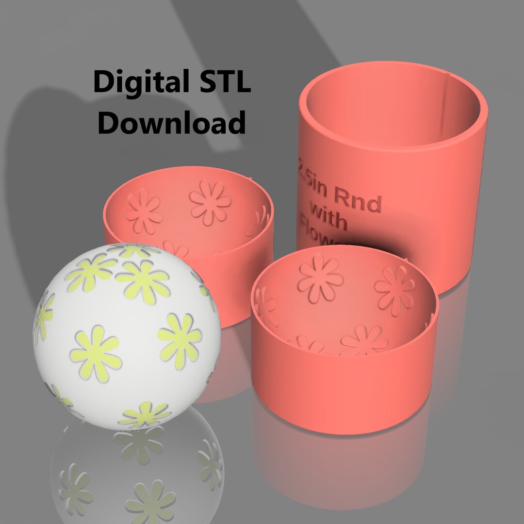 STL File for Bath Bomb 2.5in Round Mini Flowers Bath Bomb Mold for FDM ...