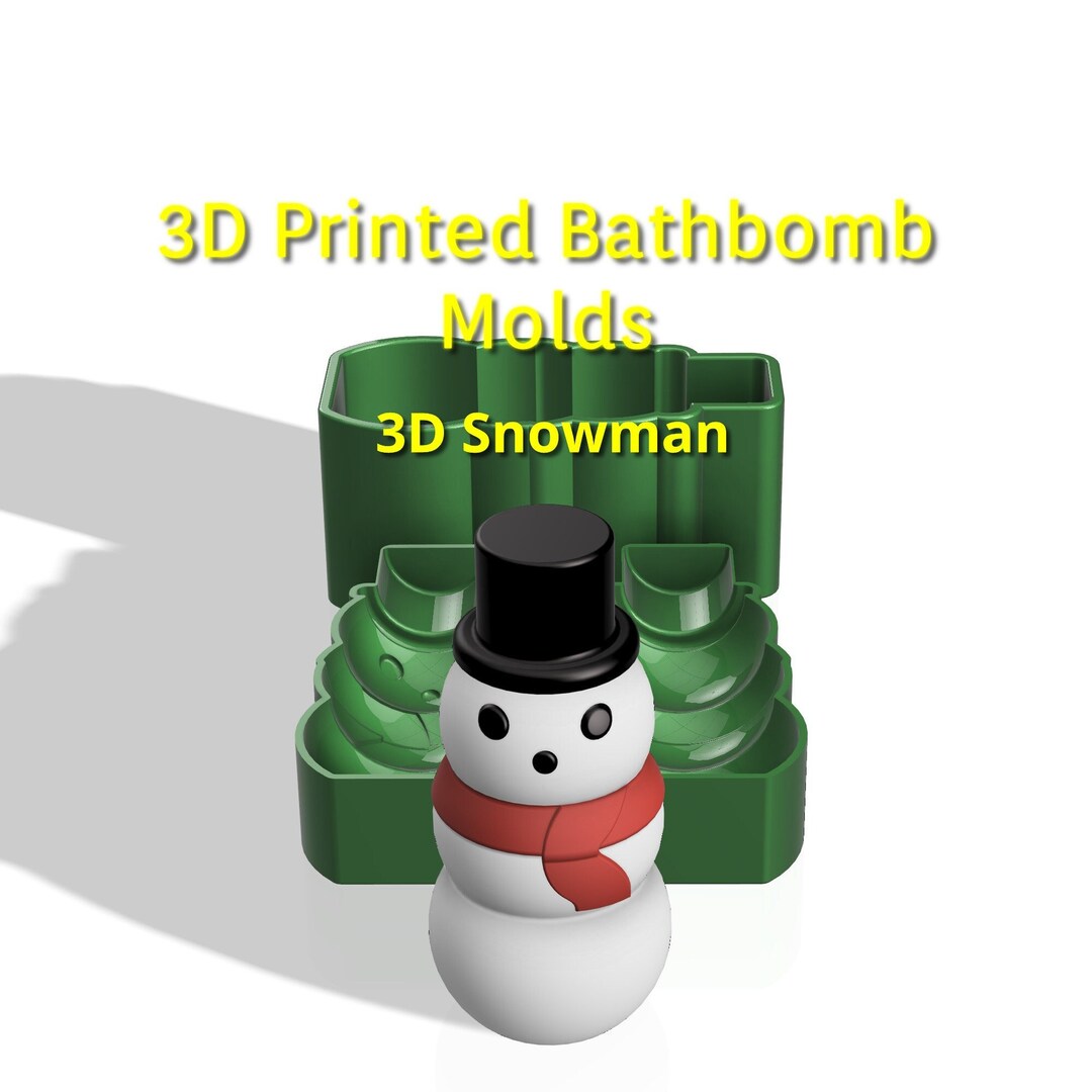 3D Printed 3D Snowman Bath Bomb Mold 3D Snowman Bathbomb - Etsy
