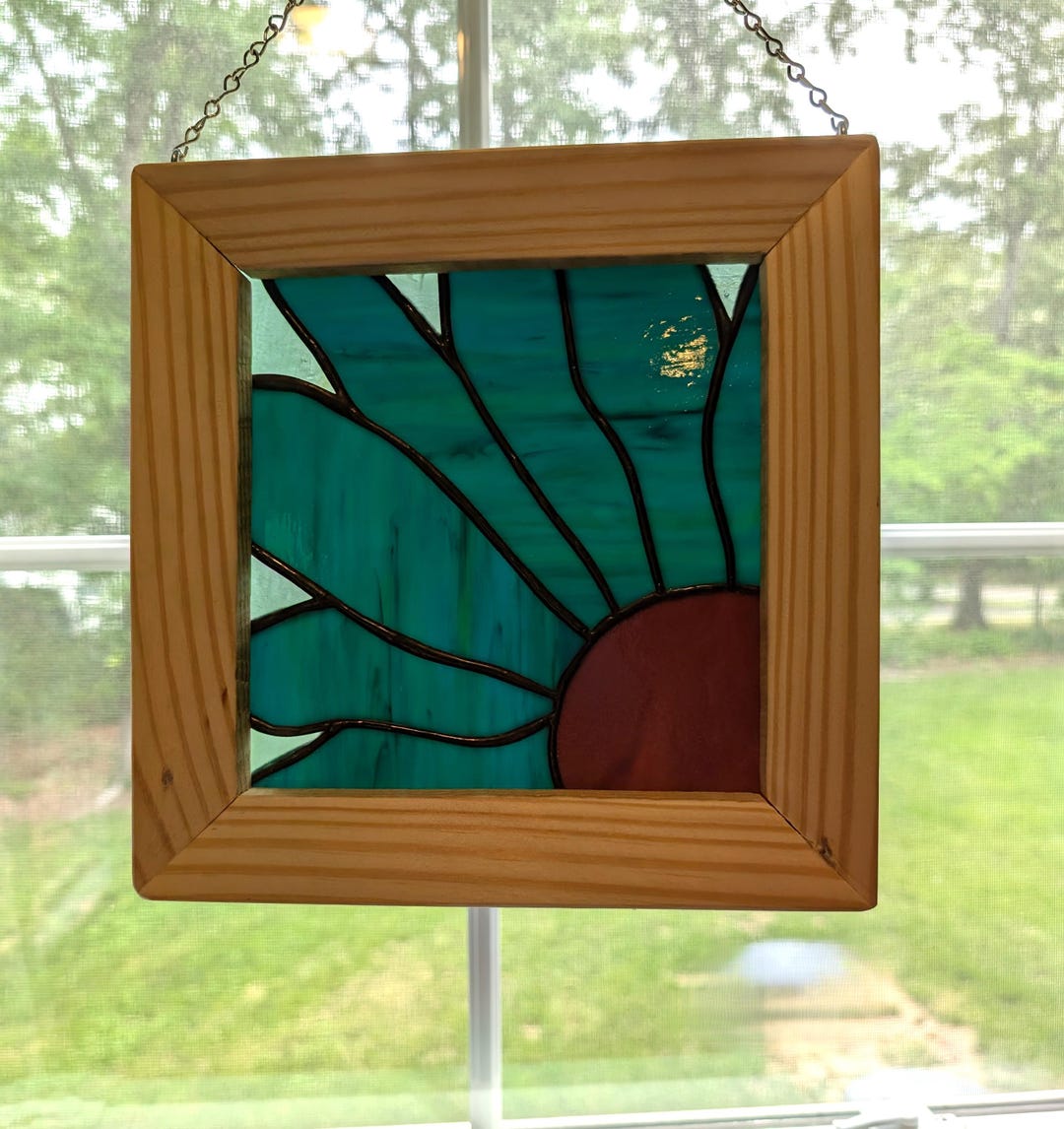 Stained Glass Flower, Blue Flower, Window Hanging - Etsy
