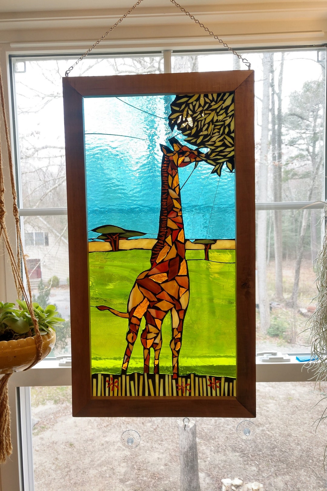 Stained Glass Giraffe, Mosaic Giraffe, Window Hanging, Wall Hanging - Etsy