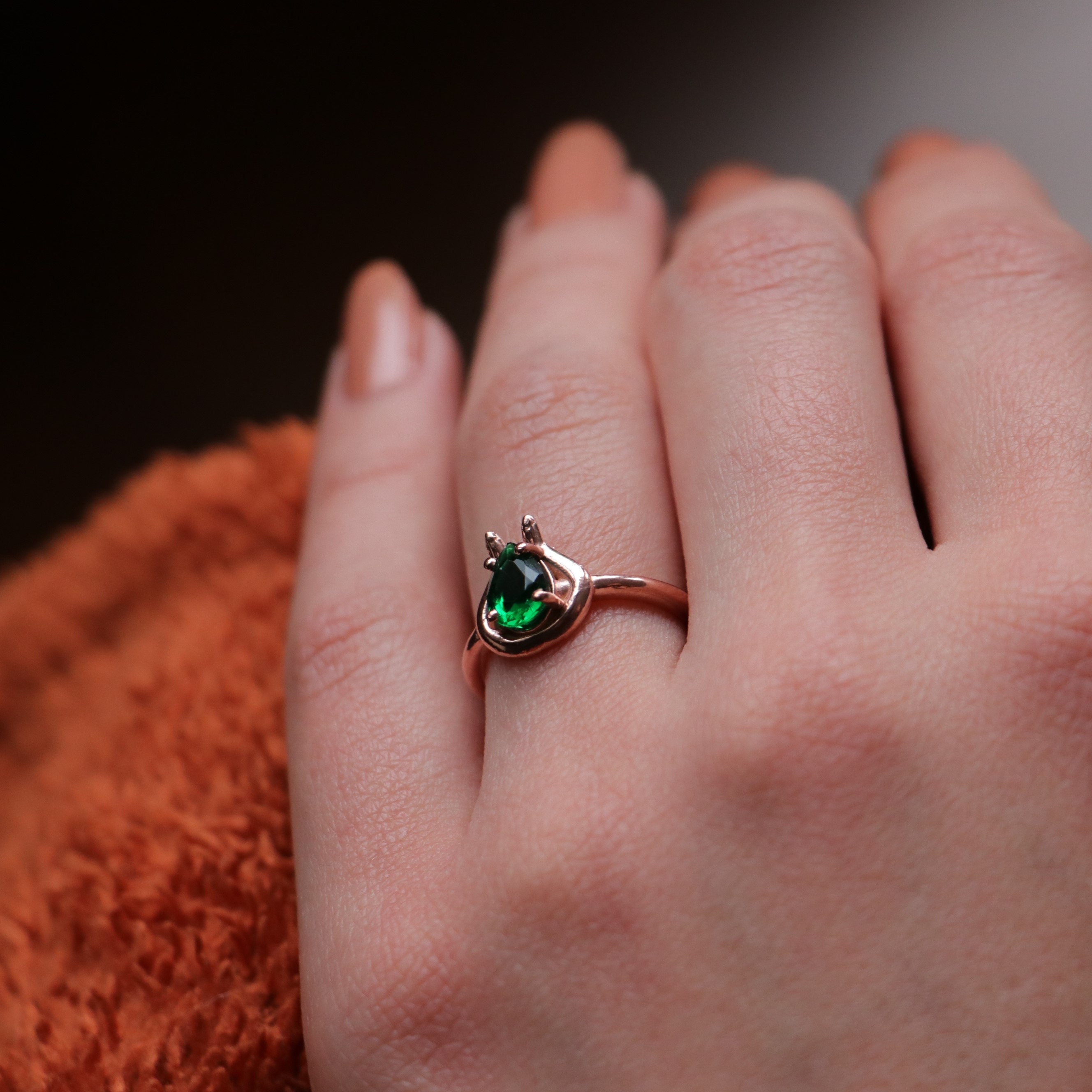 Snake Emerald Ring 14K Emerald Snake Jewelry Rose Gold - Etsy