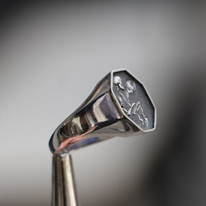 925 Silver Memento Mori Ring, Dead Man Ring, Gothic Ring. Grave Ring ...