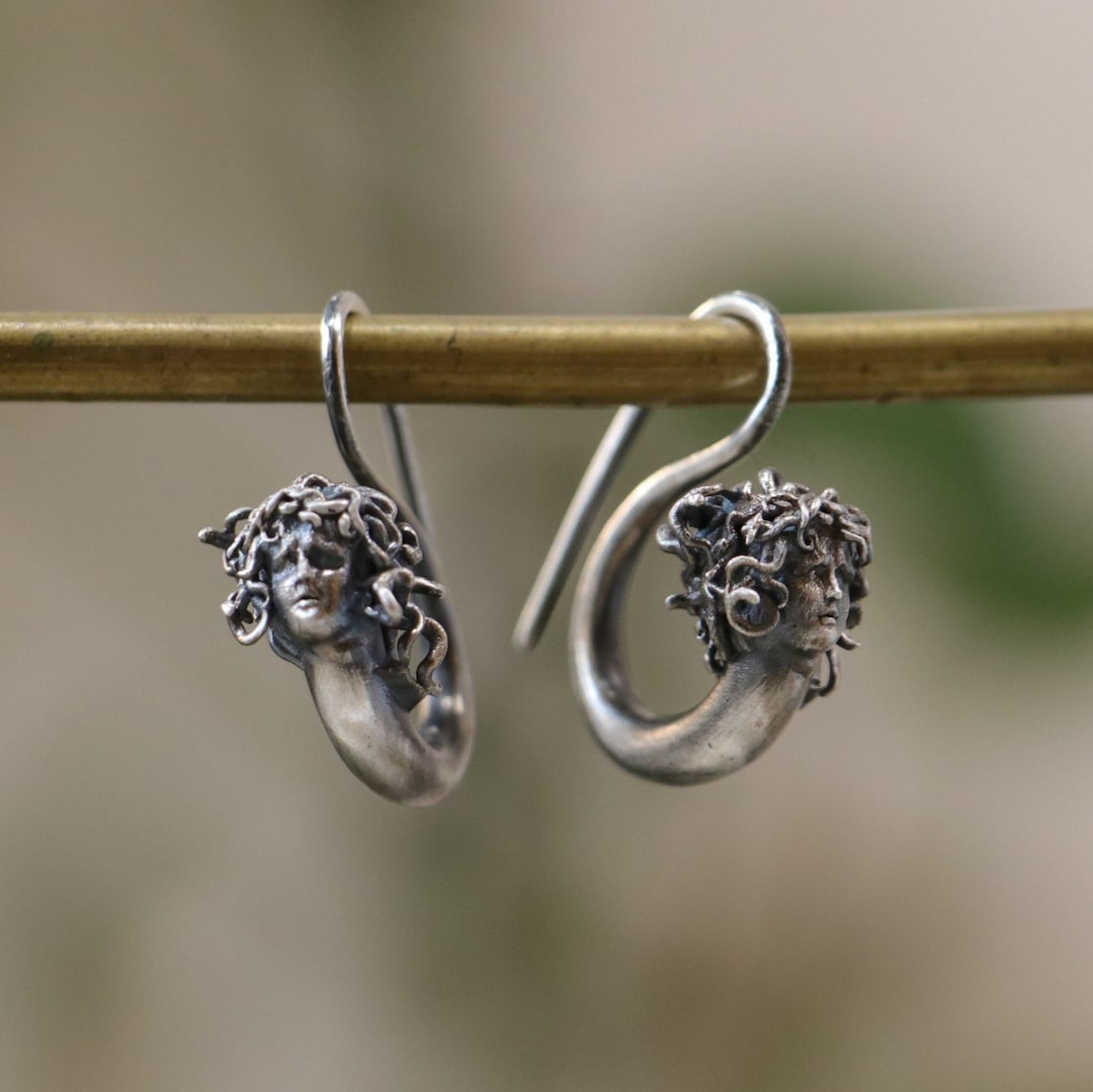 Medusa Earring 925 Silver, Witch Medusa Jewelry, Snake Jewelry ...