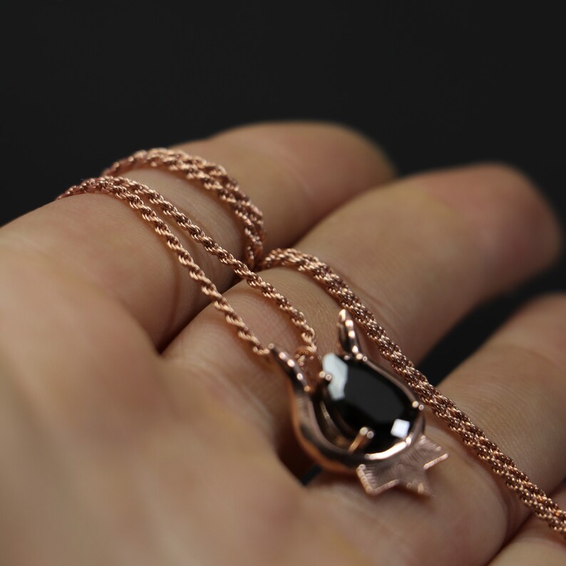 Rose Gold Snake Necklace Onyx Snake Pendant Onyx Jewelry - Etsy