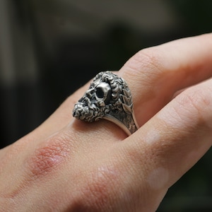 Memento Mori Skull Zeus 925 Silver Ring, Handmade Zeus Skull Ring, Silver Zeus Skull Men Ring ...