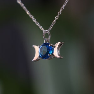 Blue Topaz Hecate 925 Silver Necklace, Goddess Witch Jewel, Hecate Gift ...