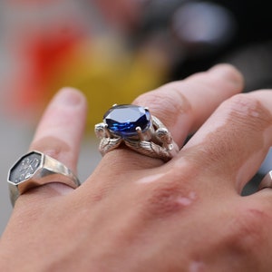 Oxidized 925 Silver Wings Ring, Ruby 925 Silver Wings Men Ring, Eros ...