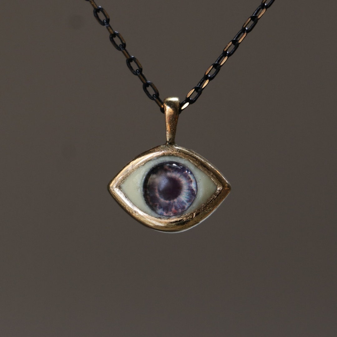 Mini Eye Necklace, Evil Eye Necklace, Blue Eye Pendant, Deep Blue Eyes ...