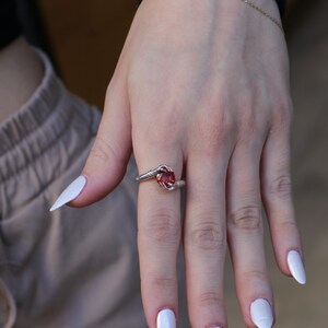 Ruby Hands Sterling Silver Ring, Hand Ring, Ruby 925 Sterling Silver ...