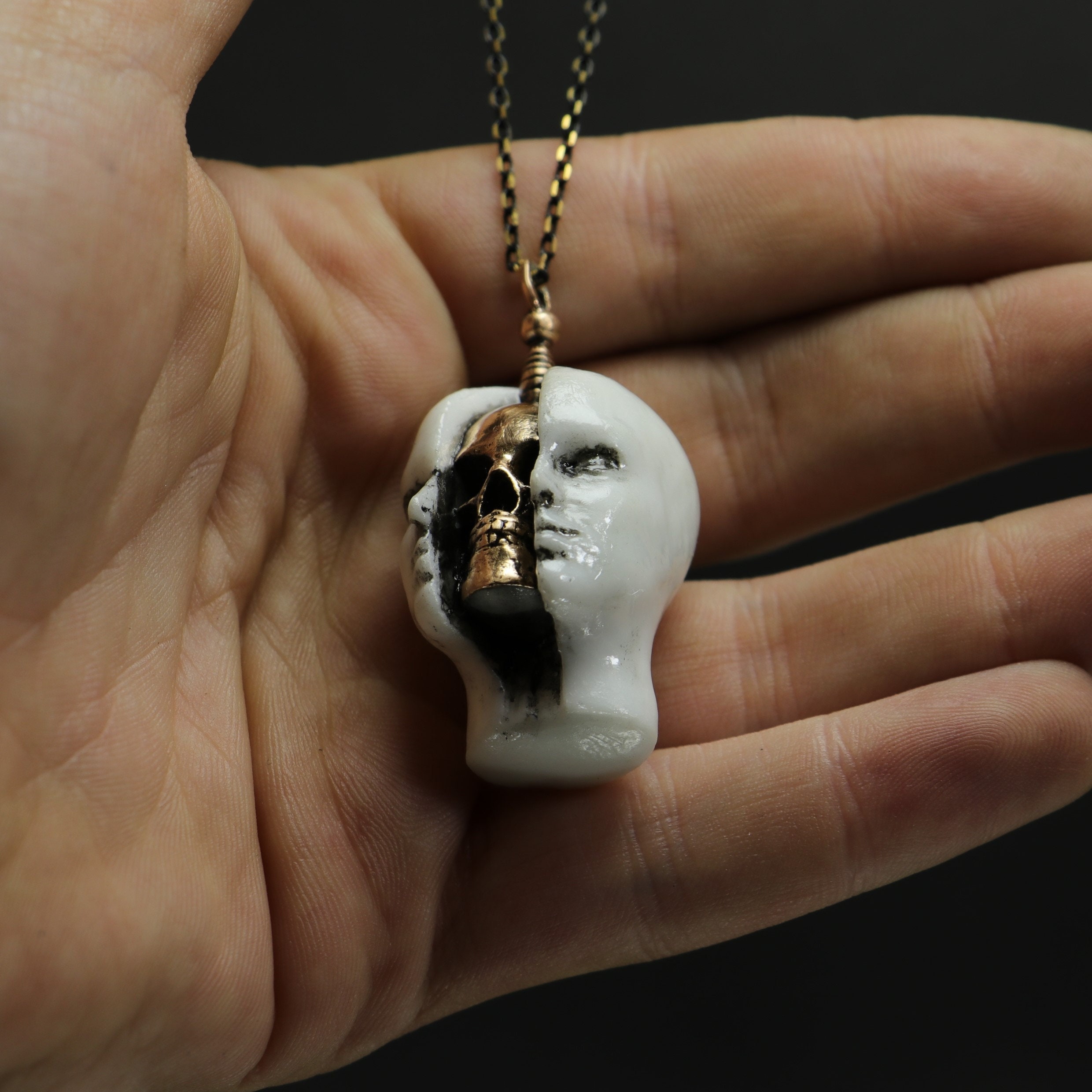 Marble Jewelry Memento Mori Uniq Handmade Necklace Marble - Etsy
