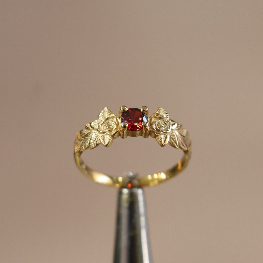 Handmade Design, Ivy Ring for Women, Christmas Gift for Her, Handmade Jewelry, Ruby Leaf Ring ...