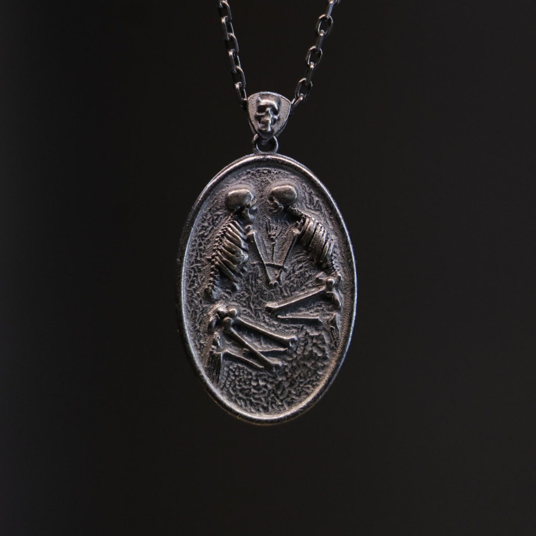925 Black Silver Pendant, Halloween Dead Man's Pendant, Skeleton İn the ...