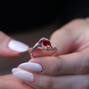 Ruby Hands Sterling Silver Ring, Hand Ring, Ruby 925 Sterling Silver ...