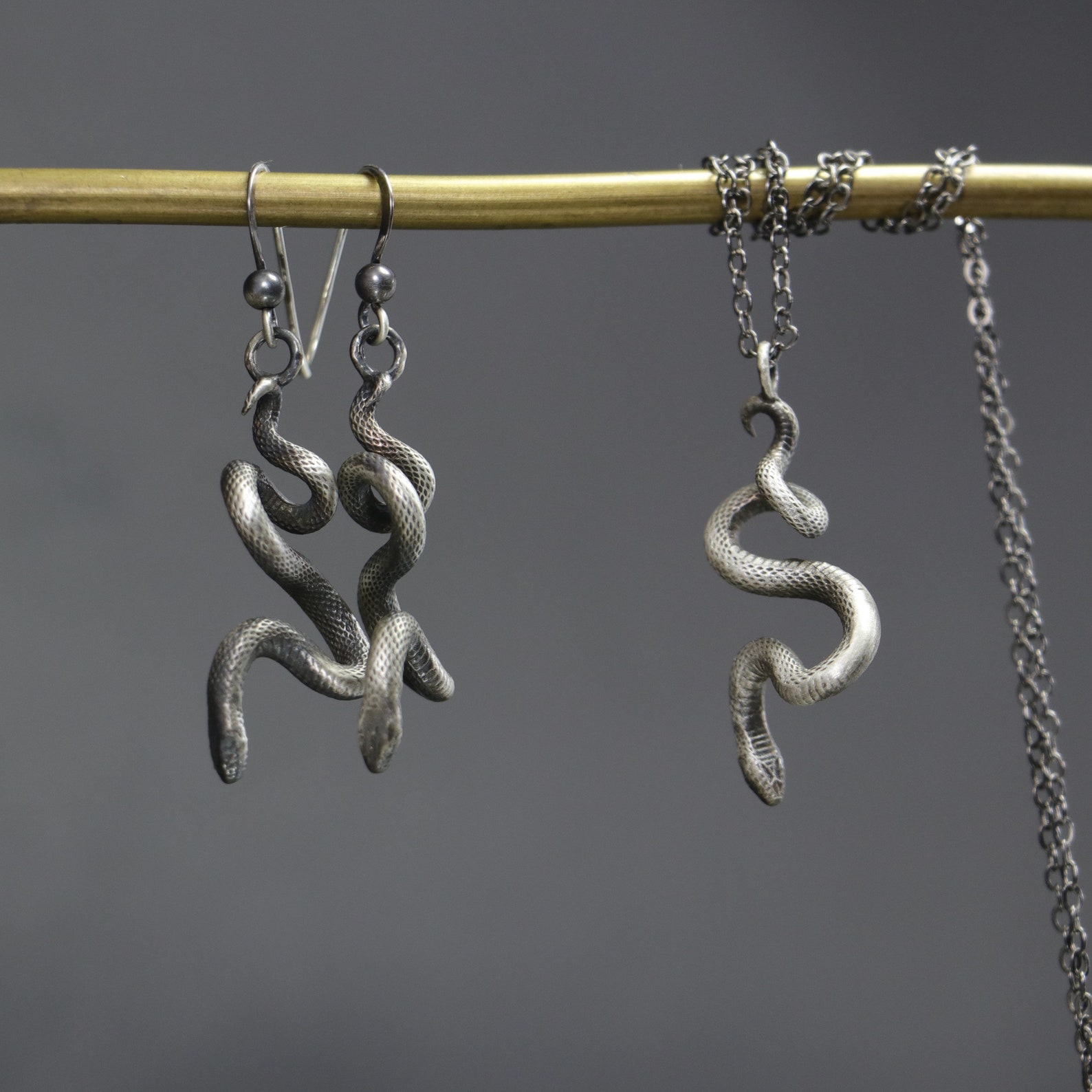 Snake Earring Snake Jewelry Set Snake Pendant Snake Charm | Etsy