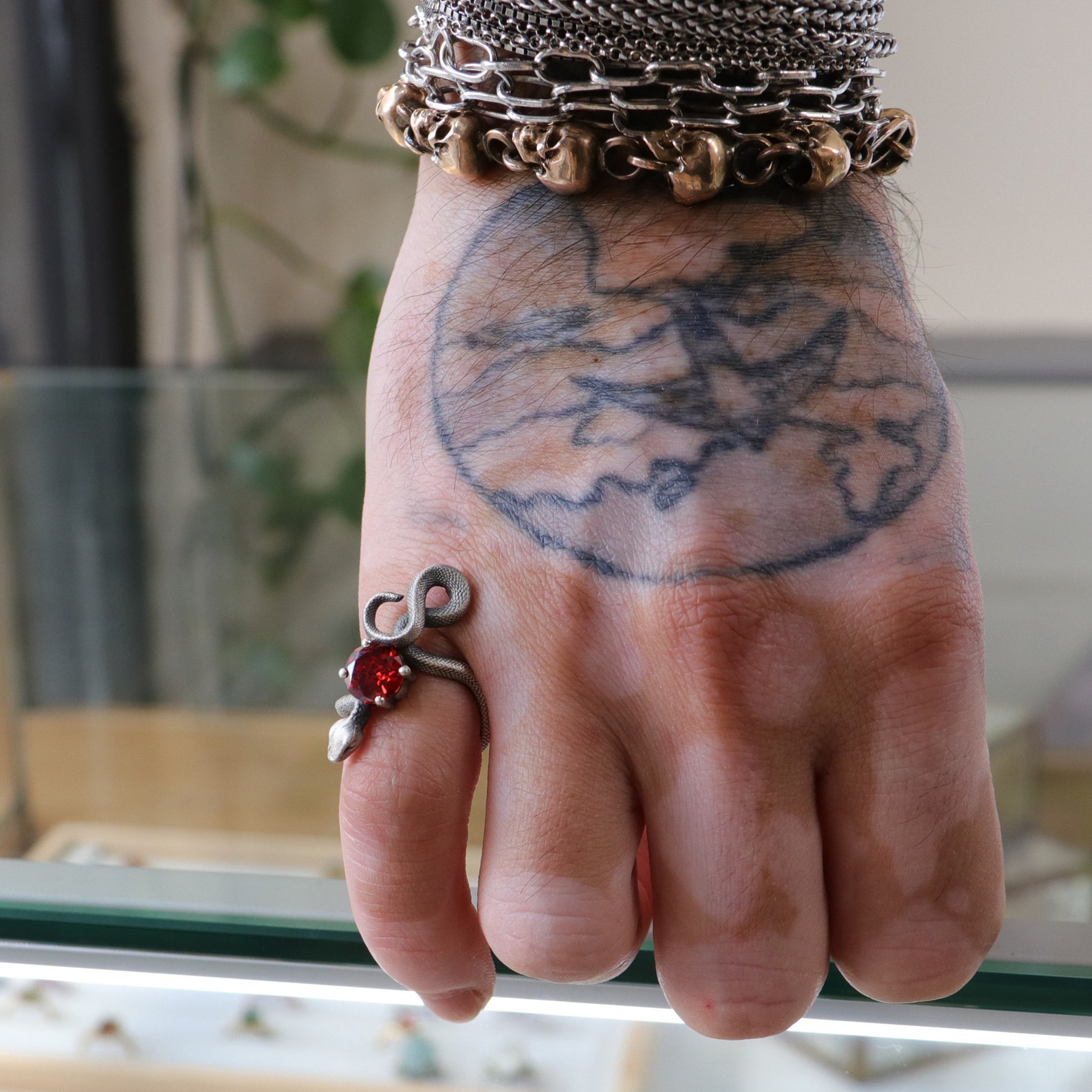 Snake Onyx Gold Plated Ring, 925 Sterling Silver Ring, Onyx Gold Snake ...