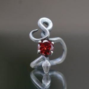 Snake Ruby 925 Oxidized Silver Ring, 925 Sterling Silver Ring, Men's ...