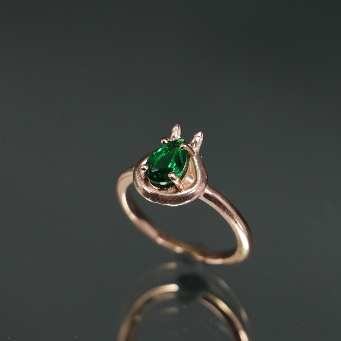 Snake Emerald Ring 14K Emerald Snake Jewelry Rose Gold - Etsy