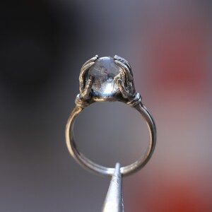 Witch Ball Ring Hands Ring Gemstone Ring Silver Witch Ring - Etsy