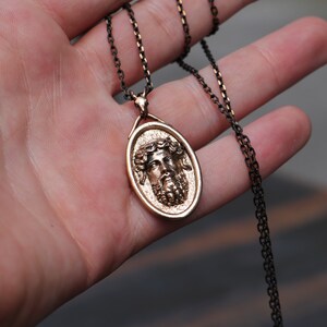 Antique Bronze Zeus Locket Necklace, Greek Mythology Antique Jewelry ...