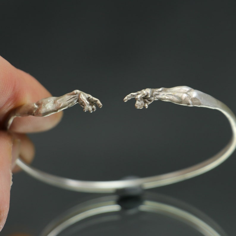 Gold Plated Creation of Adam Bracelet Silver Men's - Etsy