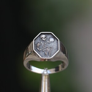 925 Silver Memento Mori Ring, Dead Man Ring, Gothic Ring. Grave Ring ...