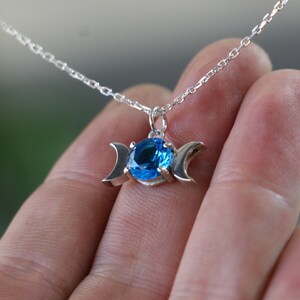 Blue Topaz Hecate 925 Silver Necklace, Goddess Witch Jewel, Hecate Gift ...