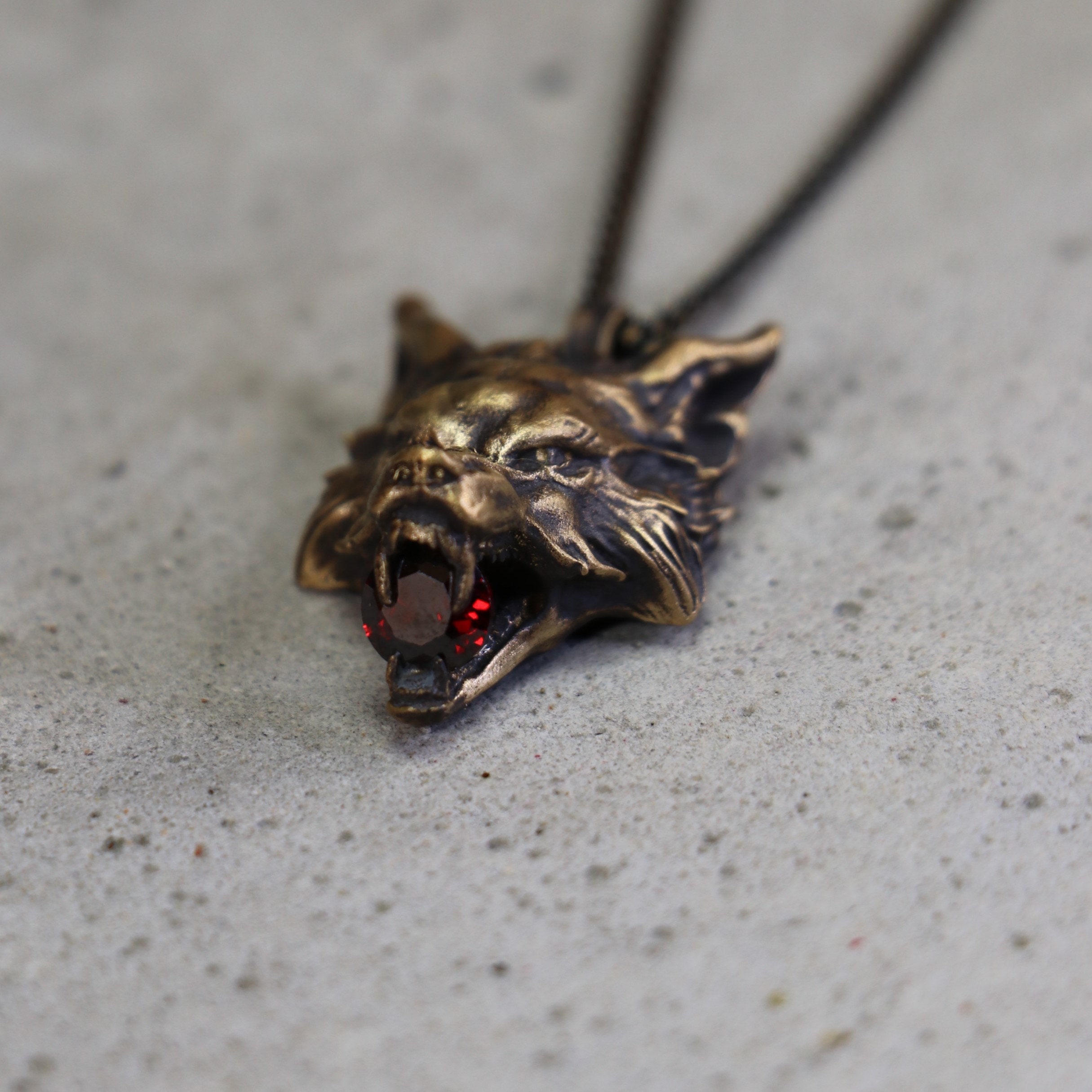 Wolf Gemstone Necklace Wolf Mens Pendant Gift for Witch | Etsy