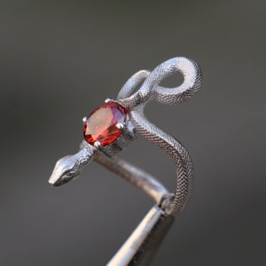 Snake Ruby Gold Plated Ring, 925 Sterling Silver Gold Plated Ring ...