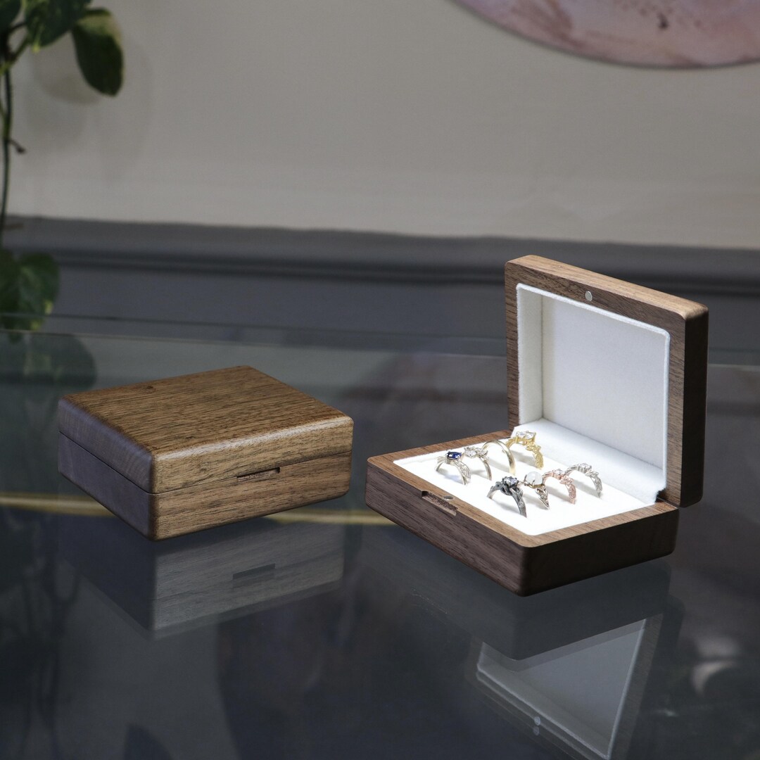 Jewelry Organizer, Wooden Jewelry Box Ring Holder Organizer, Ring ...