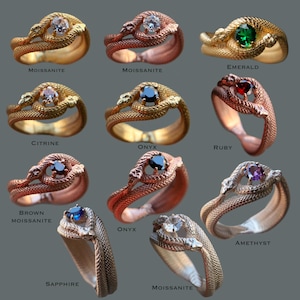 925 Sterling Silver Ouroboros Ring, Snake Silver Ring, Onyx Snake ...