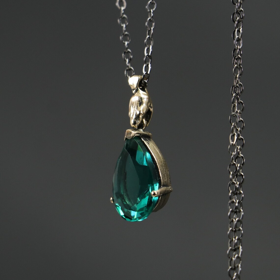 Emerald Necklace Snake Emerald Necklace Birthstone Emerald - Etsy