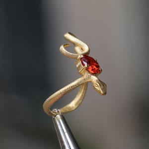 Snake Ruby Gold Plated Ring, 925 Sterling Silver Gold Plated Ring ...